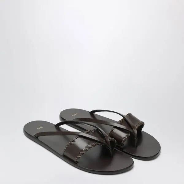 JUDE Leather Flip-flop Sandals - Brown