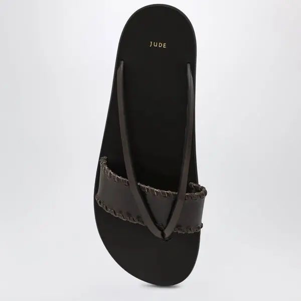 JUDE Leather Flip-flop Sandals - Brown