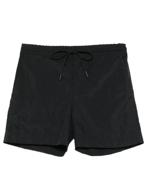 PT TORINO Crinkled Nylon Drawstring Shorts - Black