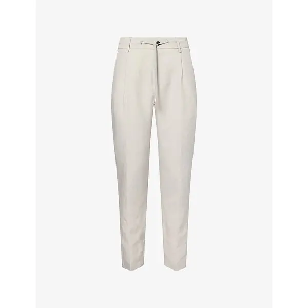 Eleventy Slim-leg Linen-blend Jogger Trousers - Sand