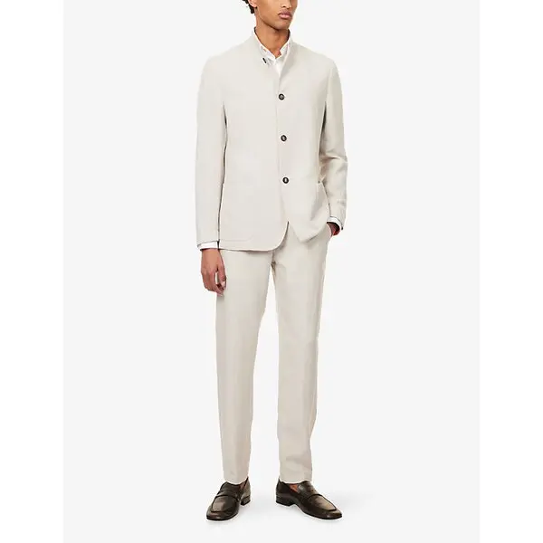 Eleventy Slim-leg Linen-blend Jogger Trousers - Sand