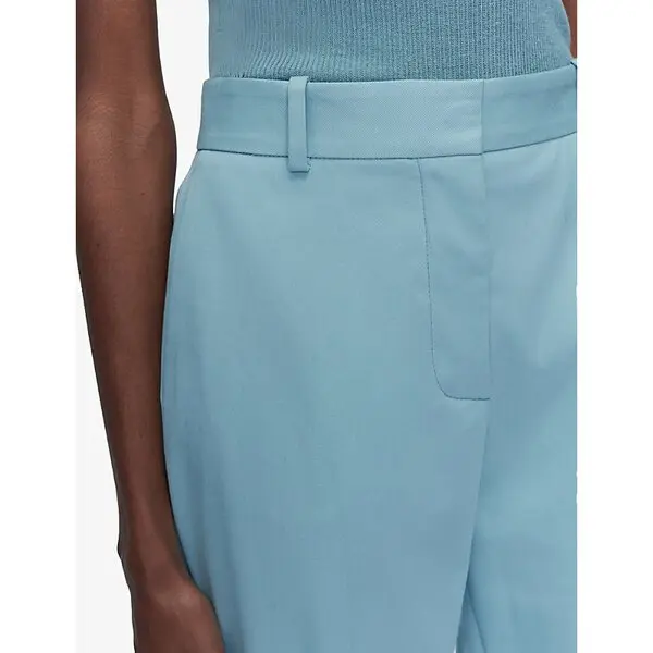 JOSEPH Slim-fit Mid-rise Trousers - Chambray