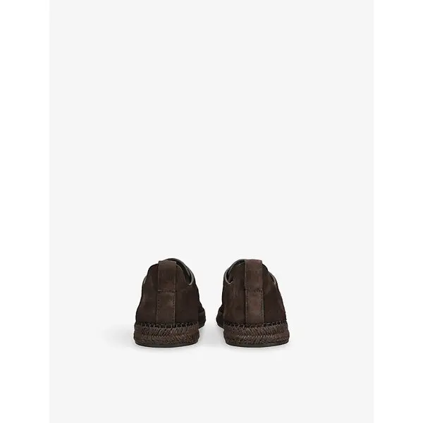 Zegna X3 Triple Stitch Suede Espadrilles - Dark Brown