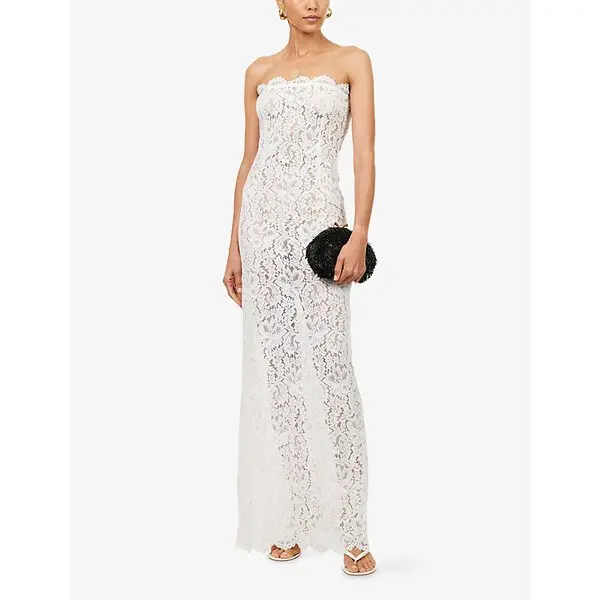 HYPHEN Bandeau Lace Maxi Dress