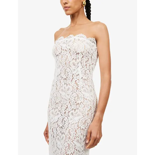 HYPHEN Bandeau Lace Maxi Dress
