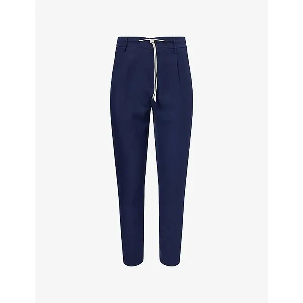 Eleventy Slim-leg Linen-blend Jogger Trousers - New Blue