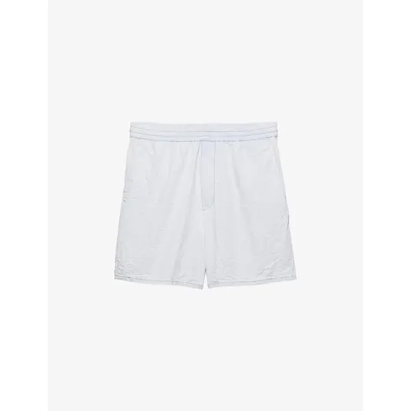 Prada Mid-rise Chambray Cotton Bermuda Shorts - Light Blue
