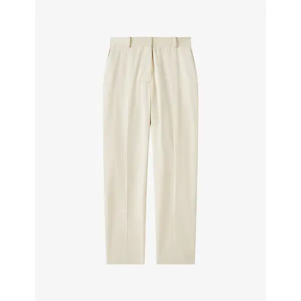 JOSEPH Coleman Slim-fit Mid-rise Stretch-cotton Trousers - Marble