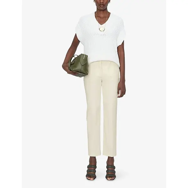 JOSEPH Coleman Slim-fit Mid-rise Stretch-cotton Trousers - Marble