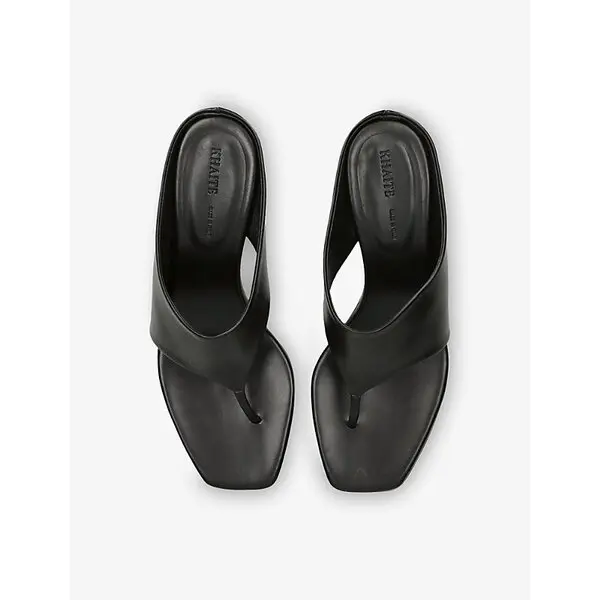 Khaite Marlow 55 Leather Heeled Mules - Black