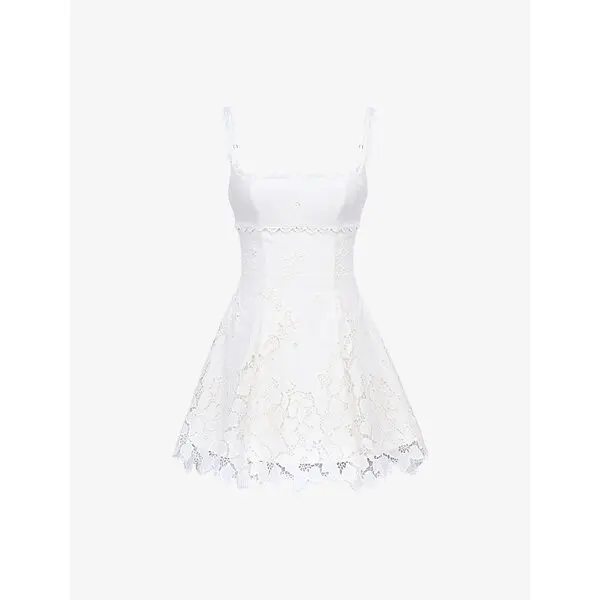 House Of Cb Isla Floral-pattern Mini Dress - White
