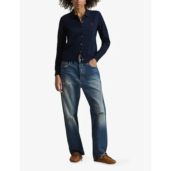 Polo Ralph Lauren Logo-embroidered Cotton-blend Cardigan