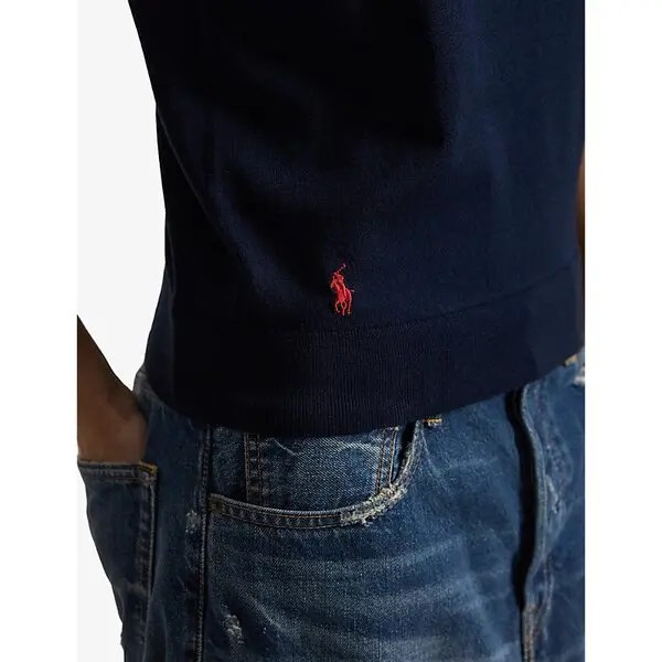 Polo Ralph Lauren Logo-embroidered Sleeveless Cotton-blend Jumper