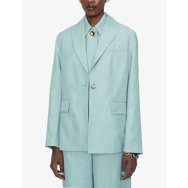 JOSEPH Relaxed-fit Linen-blend Blazer - Chambray