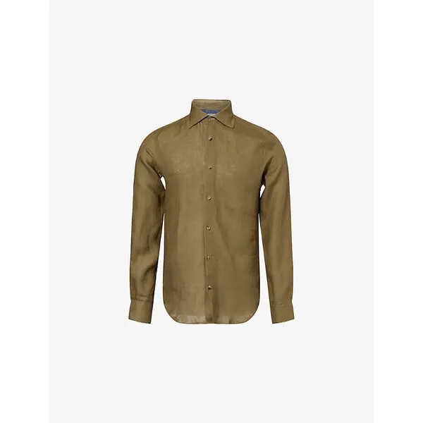 Paul Smith Collared Long-sleeve Linen Shirt