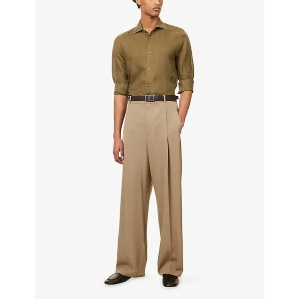 Paul Smith Collared Long-sleeve Linen Shirt