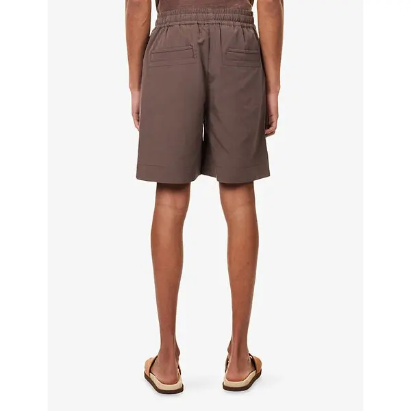 Eleventy Drawstring Linen-blend Shorts