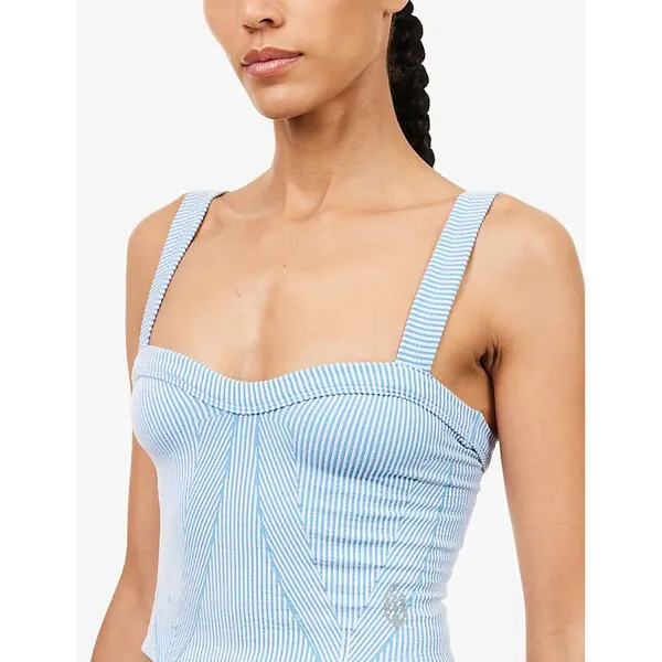Free People Perfectly Plaited Cami Stretch-woven Top