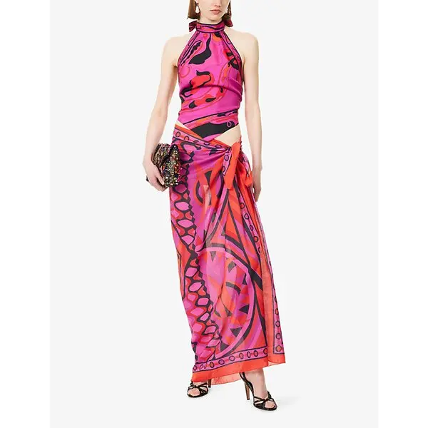 Emilio Pucci Long Pareo Collane-print Cotton Sarong