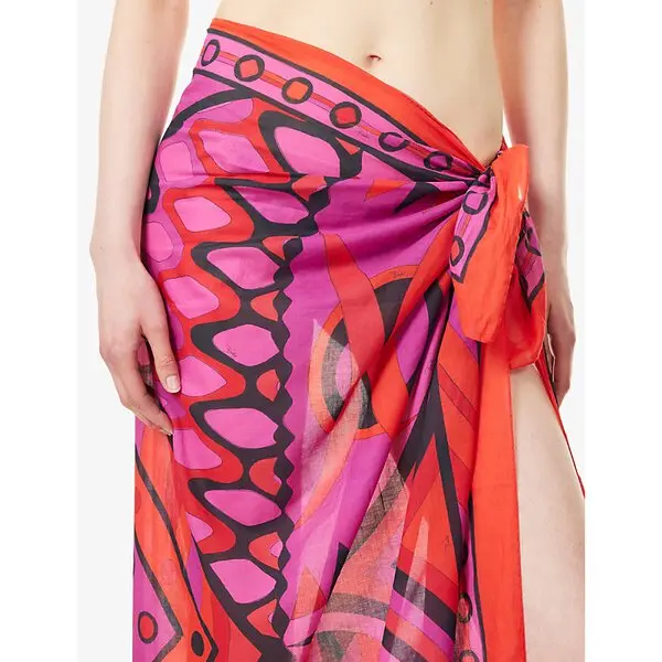 Emilio Pucci Long Pareo Collane-print Cotton Sarong