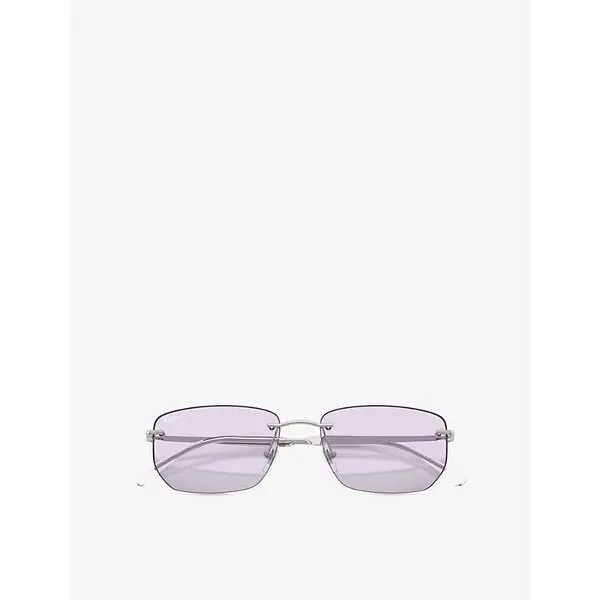Ray-ban Irregular-frame Metal Sunglasses - Silver