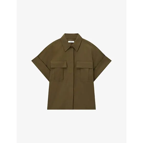 JOSEPH Flap-pocket Cotton-poplin Shirt - Palm Leaf