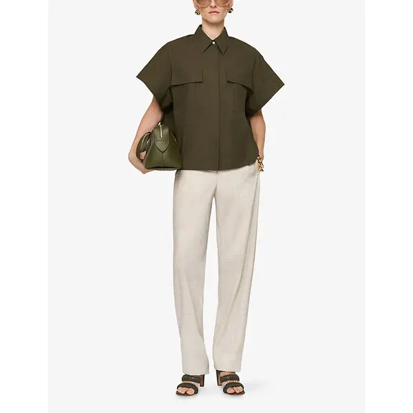 JOSEPH Flap-pocket Cotton-poplin Shirt - Palm Leaf