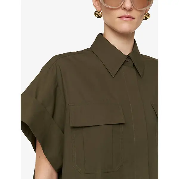 JOSEPH Flap-pocket Cotton-poplin Shirt - Palm Leaf