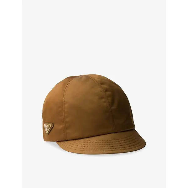Prada Logo-plaque Re-nylon Baseball Cap - Brown