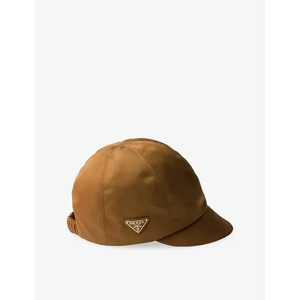 Prada Logo-plaque Re-nylon Baseball Cap - Brown