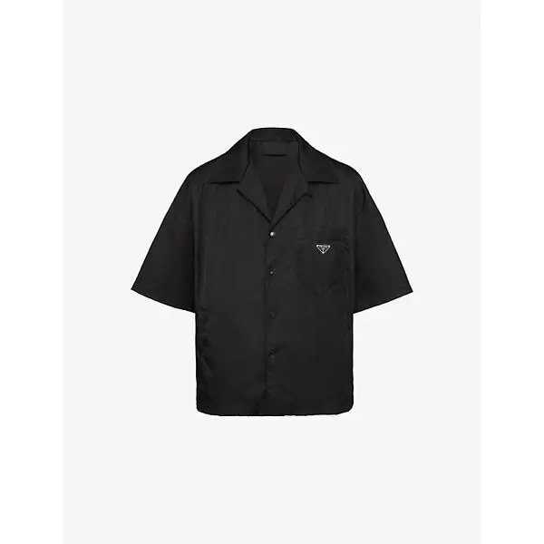 Prada Re-nylon Short-sleeve Woven Shirt - Black