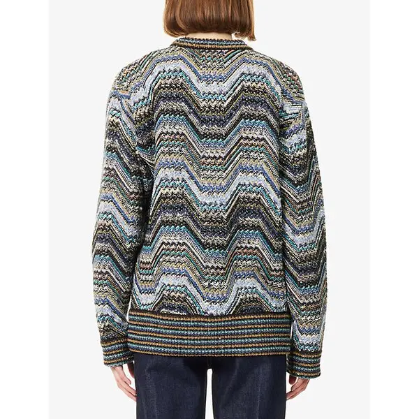 Missoni Sequin-embellished Chevron Knitted Cardigan
