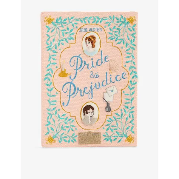 OLYMPIA LE-TAN Pride And Prejudice Embroidered Book Clutch Bag - Ballet