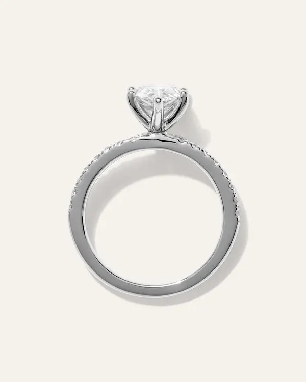 Quince 2ct Lab Grown Diamond Pear Petite Pave Engagement Ring - Platinum