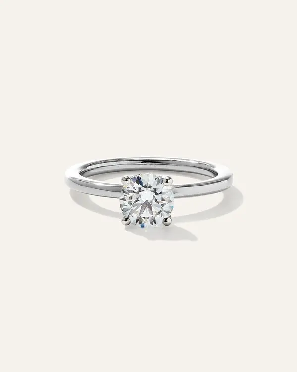 Quince Lab Grown Diamond Round Petite Hidden Halo Engagement Ring 1ct - Platinum