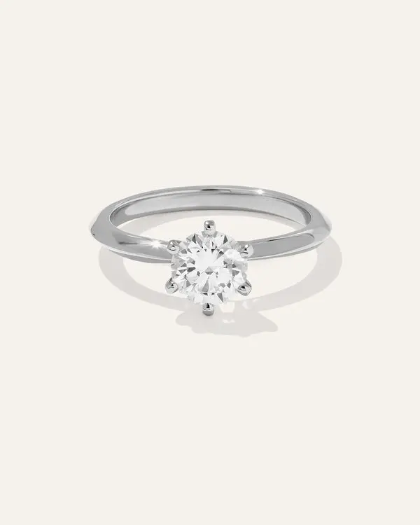 Quince Lab Grown Diamond Round Six Prong Knife Edge Engagement Ring 1 Ct - Platinum