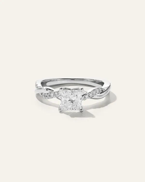 Quince Lab Grown Diamond Princess Twisted Engagement Ring, 1ct - Platinum