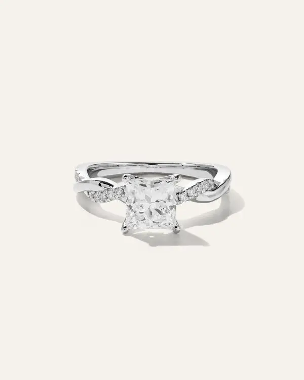 Quince Lab Grown Diamond Princess Twisted Engagement Ring 1.5ct - Platinum