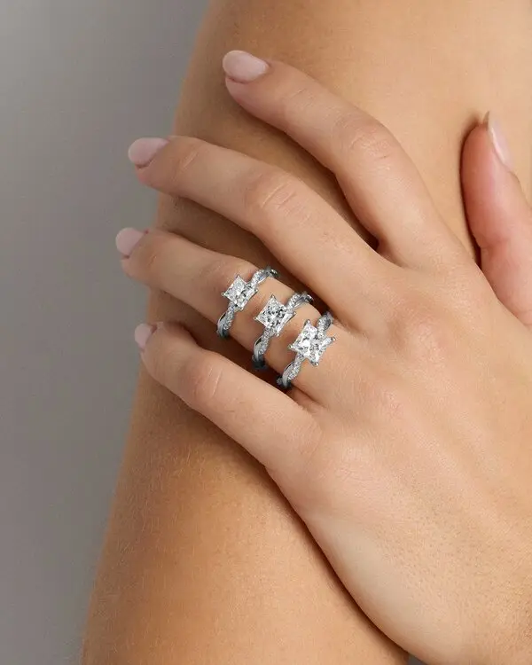 Quince Lab Grown Diamond Princess Twisted Engagement Ring 2ct - Platinum