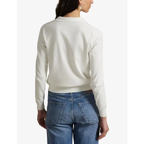 Polo Ralph Lauren Logo-embroidered Collared Cotton-blend Cardigan