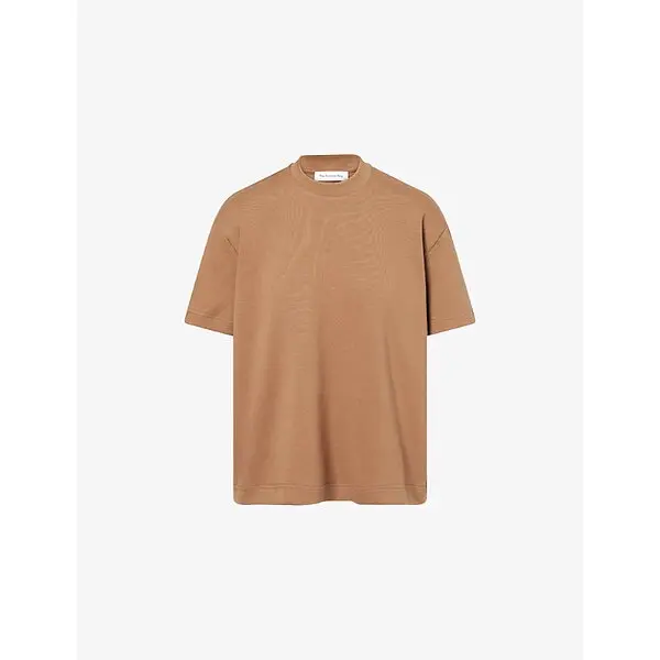 THE FRANKIE SHOP Scoob Boxy-fit Cotton-blend T-shirt - Light Brown