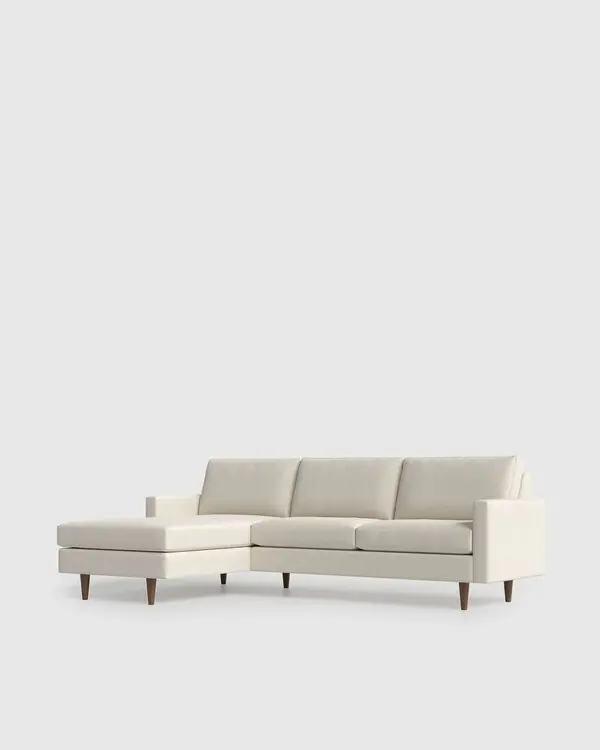Quince Atlas Midcentury Chaise Sectional - Eggshell