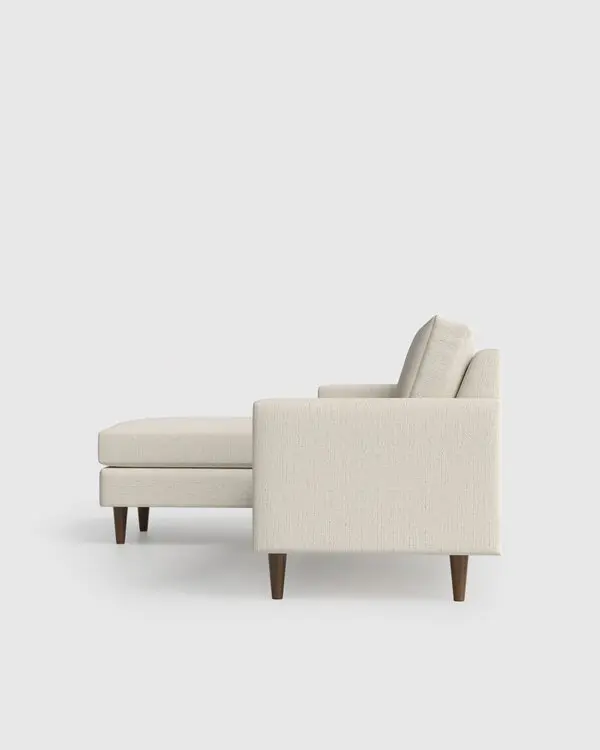Quince Atlas Midcentury Chaise Sectional - Eggshell