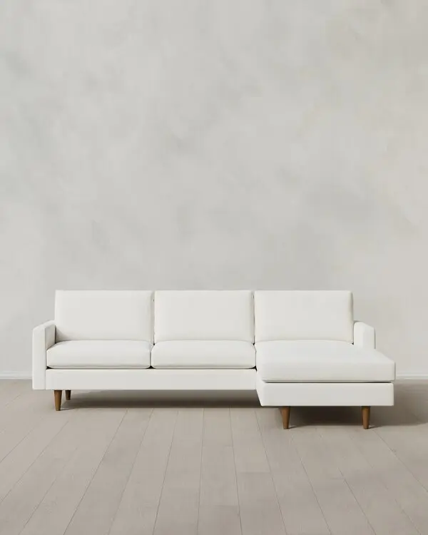 Quince Atlas Midcentury Chaise Sectional - Marshmallow