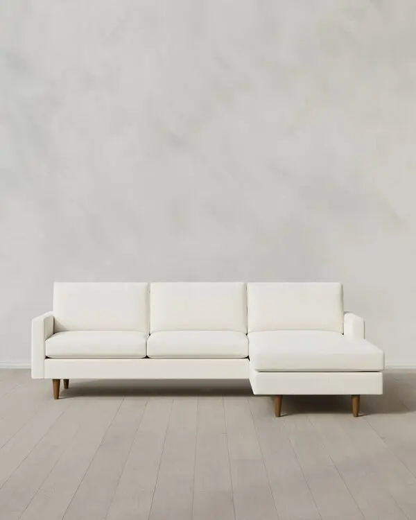 Quince Atlas Midcentury Chaise Sectional - Snow