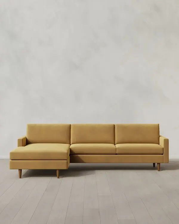 Quince Atlas Midcentury Chaise Sectional - Caramel