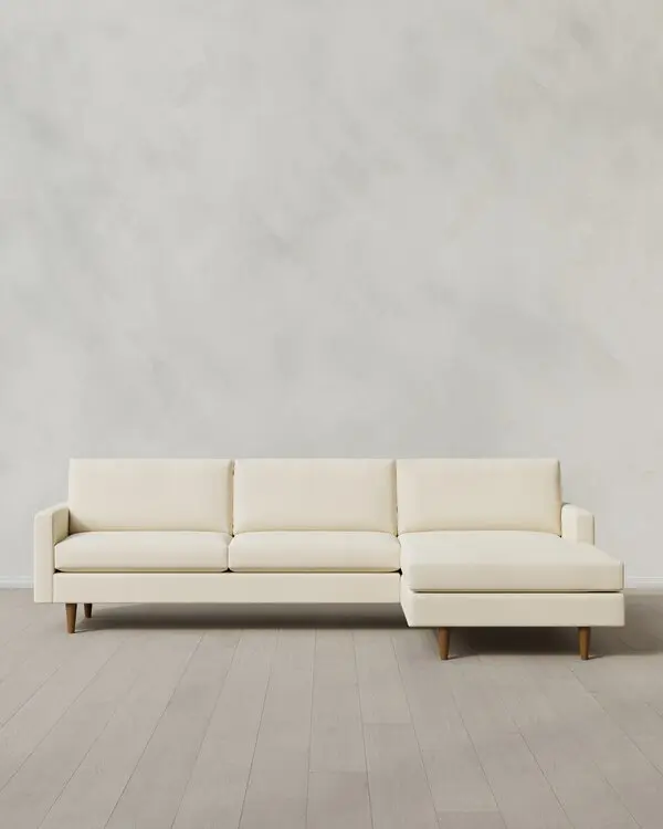 Quince Atlas Midcentury Chaise Sectional - Ivory