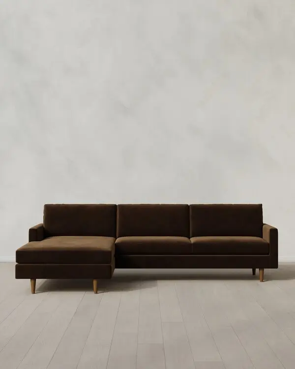 Quince Atlas Midcentury Chaise Sectional - Java