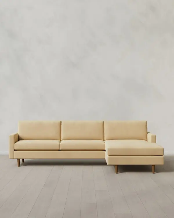 Quince Atlas Midcentury Chaise Sectional - Linen