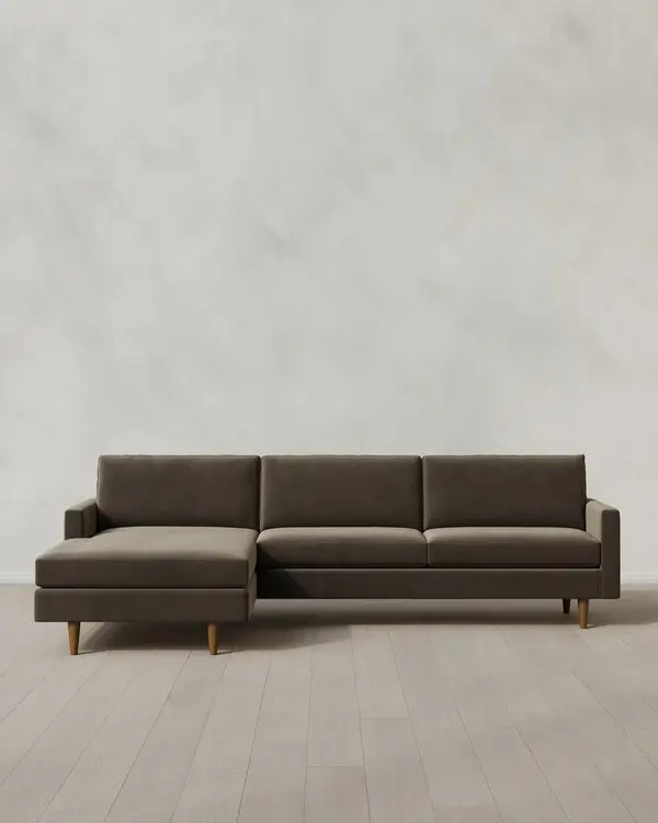 Quince Atlas Midcentury Chaise Sectional - Sable